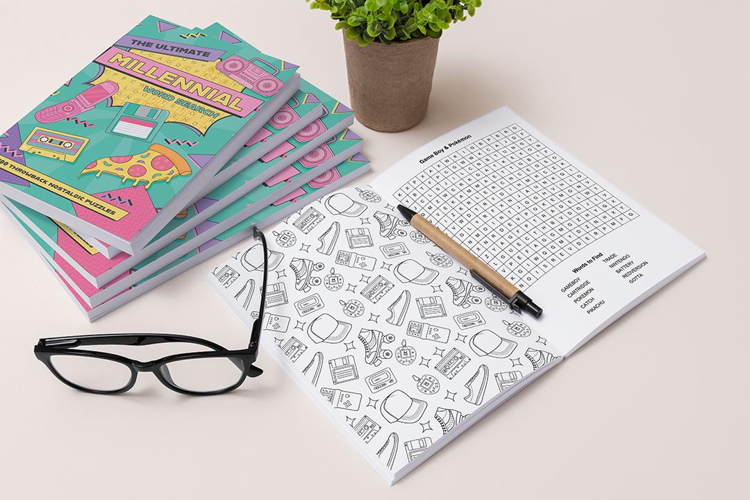 Millennial Word Search Puzzle Book: 90s Nostalgia Activity (printable ...