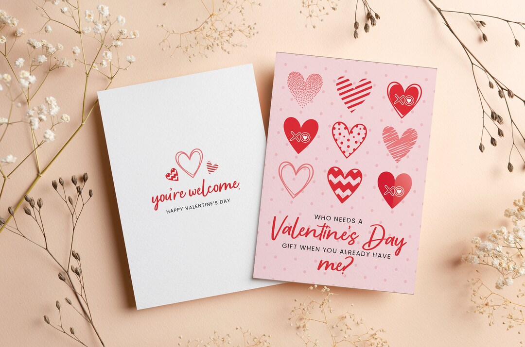 Valentine's Day Greeting Card, Printable Valentine's Day Card, Digital ...