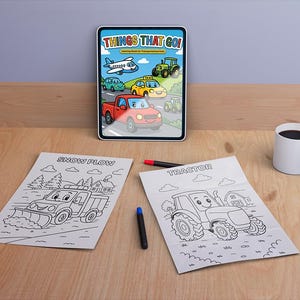 Things That Go! Printable Vehicle Coloring Book for Kids | 50 Cute ...