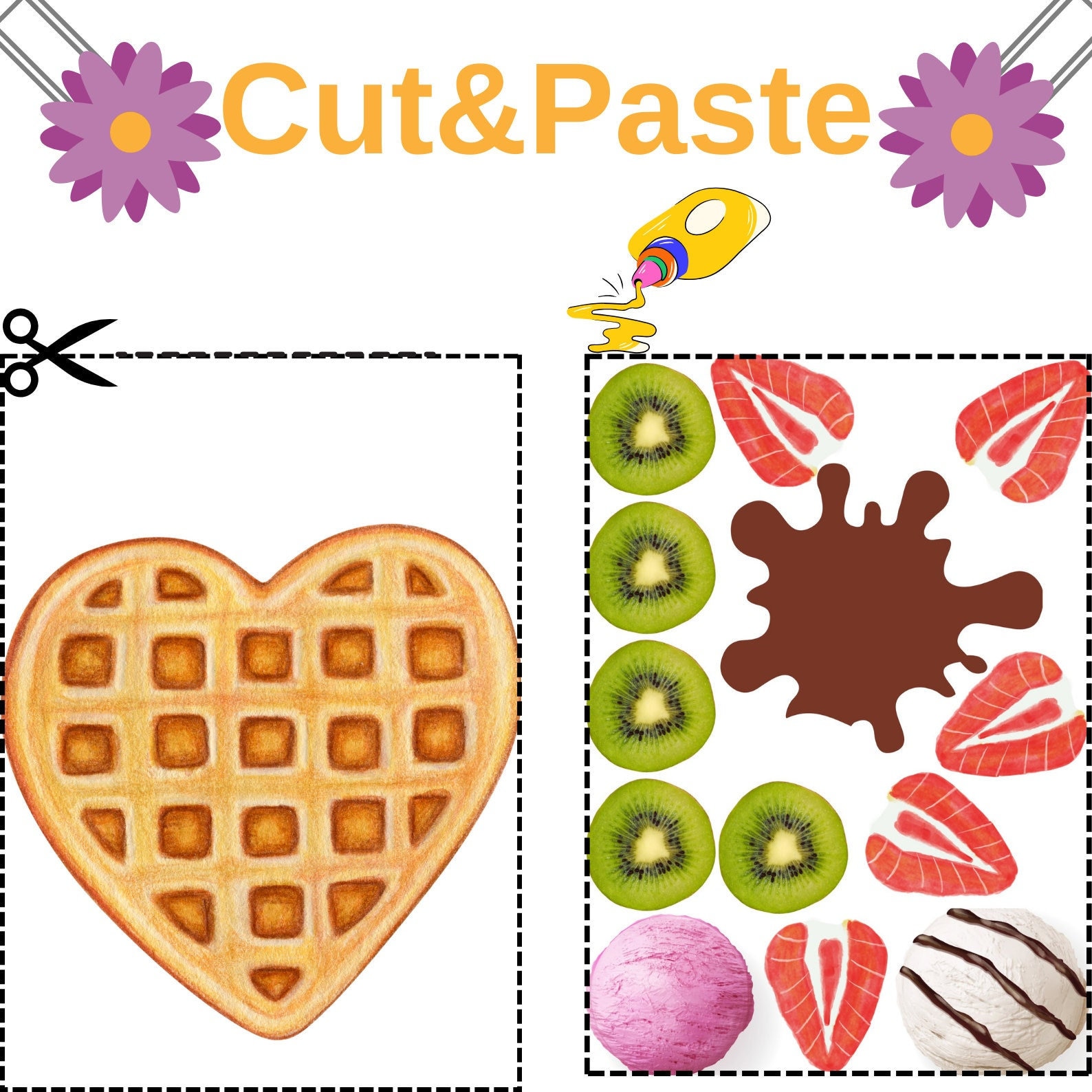 Printable Cut and Create Bundle, Food Play, Printable Crafts for Kids ...