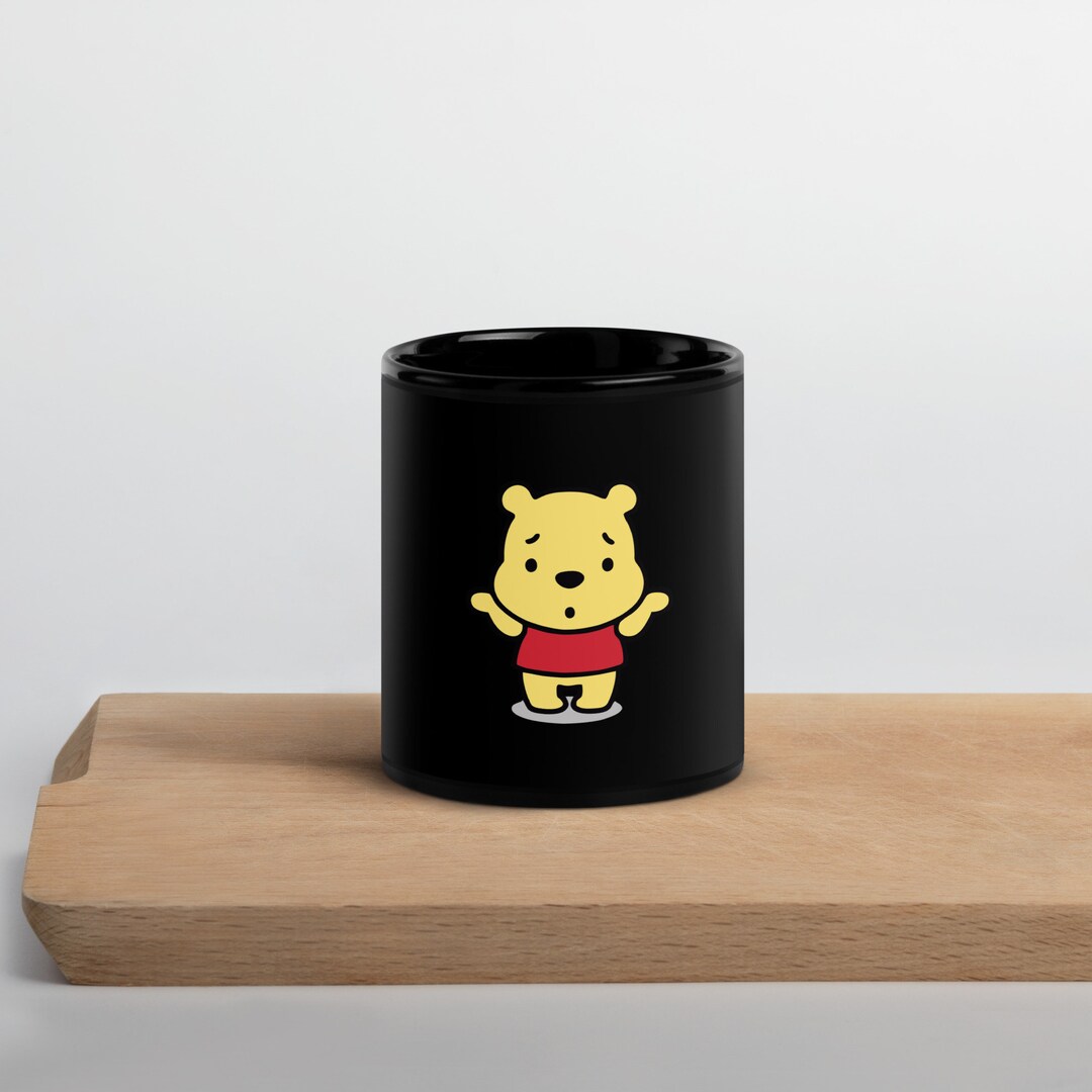Baby Winnie Black Glossy Mug. the Bear - Etsy