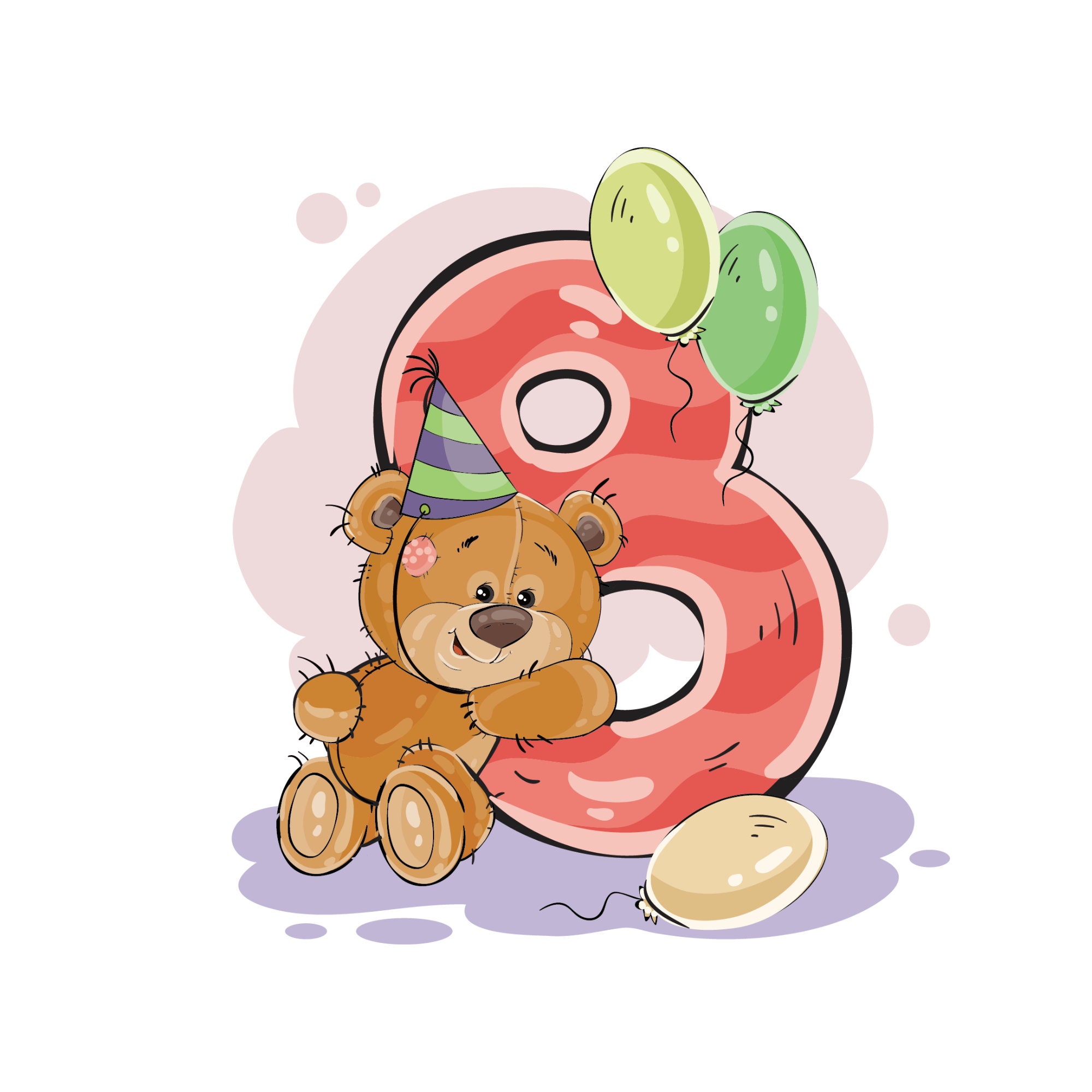 Teddy Bear, Teddy Bear Birthday Card, Digital Item, Birthday Decor ...