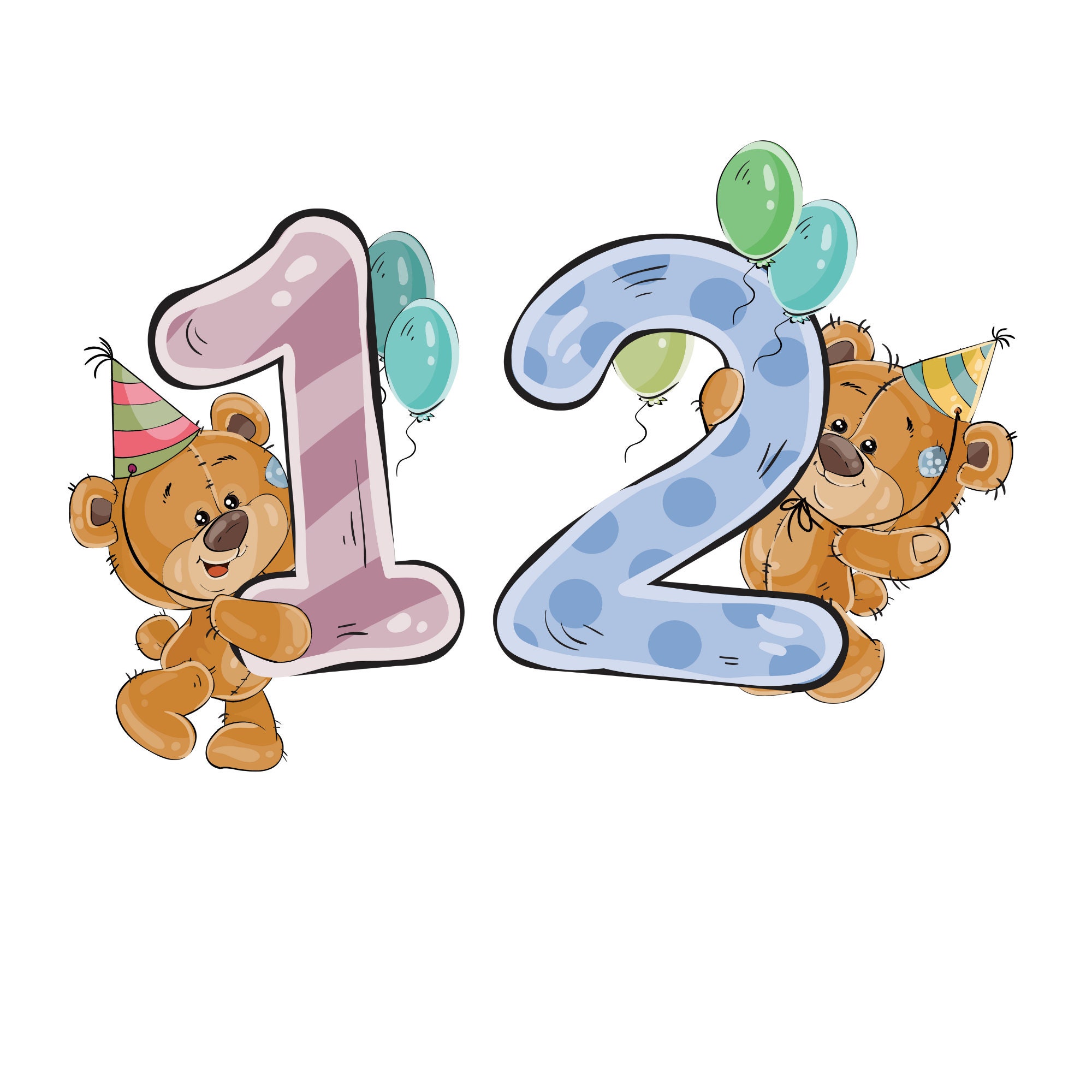 Teddy Bear, Teddy Bear Birthday Card, Digital Item, Birthday Decor ...