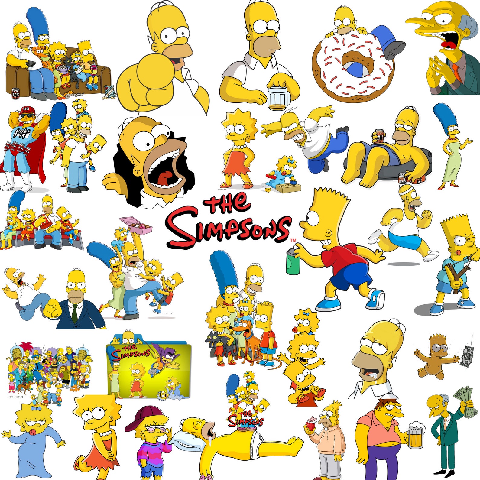 Simpsons Clip Art Bundle Simpsons PNG Bart Simpson PNG Instant Download ...