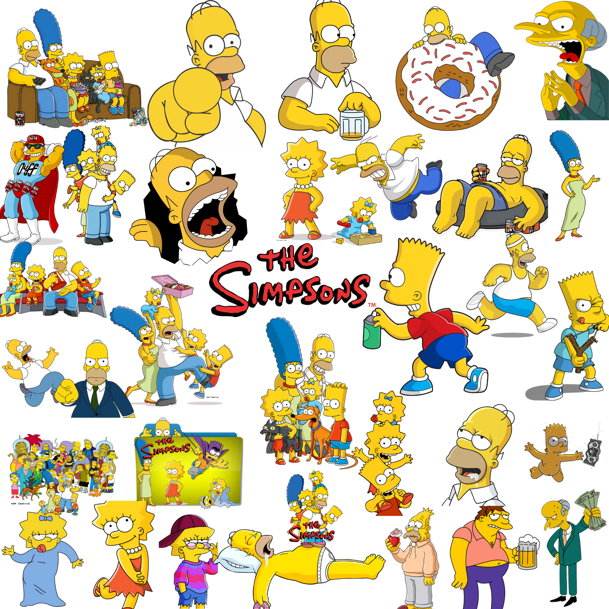Simpsons Clip Art Bundle | Simpsons PNG | Bart Simpson PNG | Instant ...