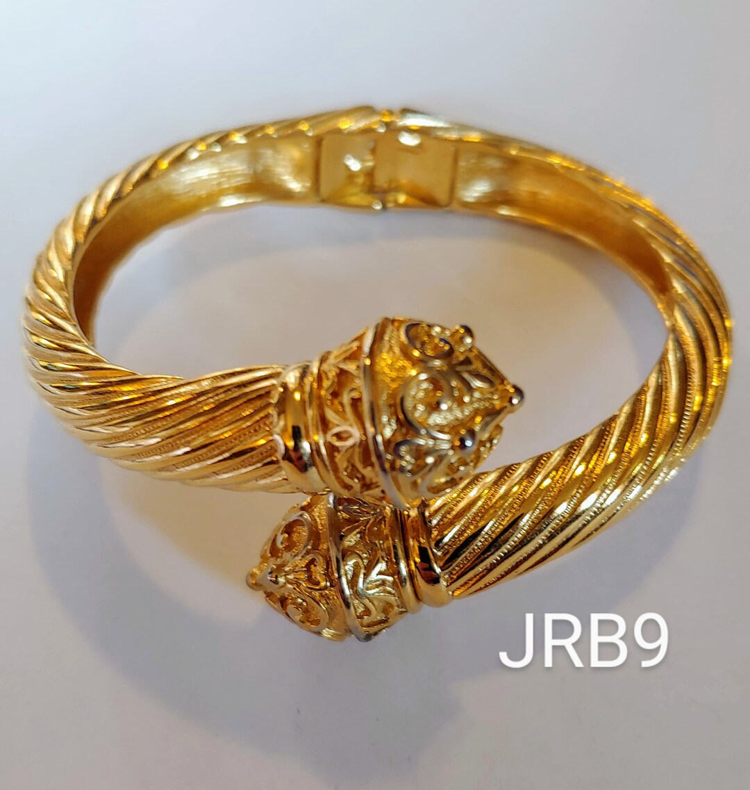 Joan Rivers Golden Twist Hinged Bangle Bracelet - Etsy