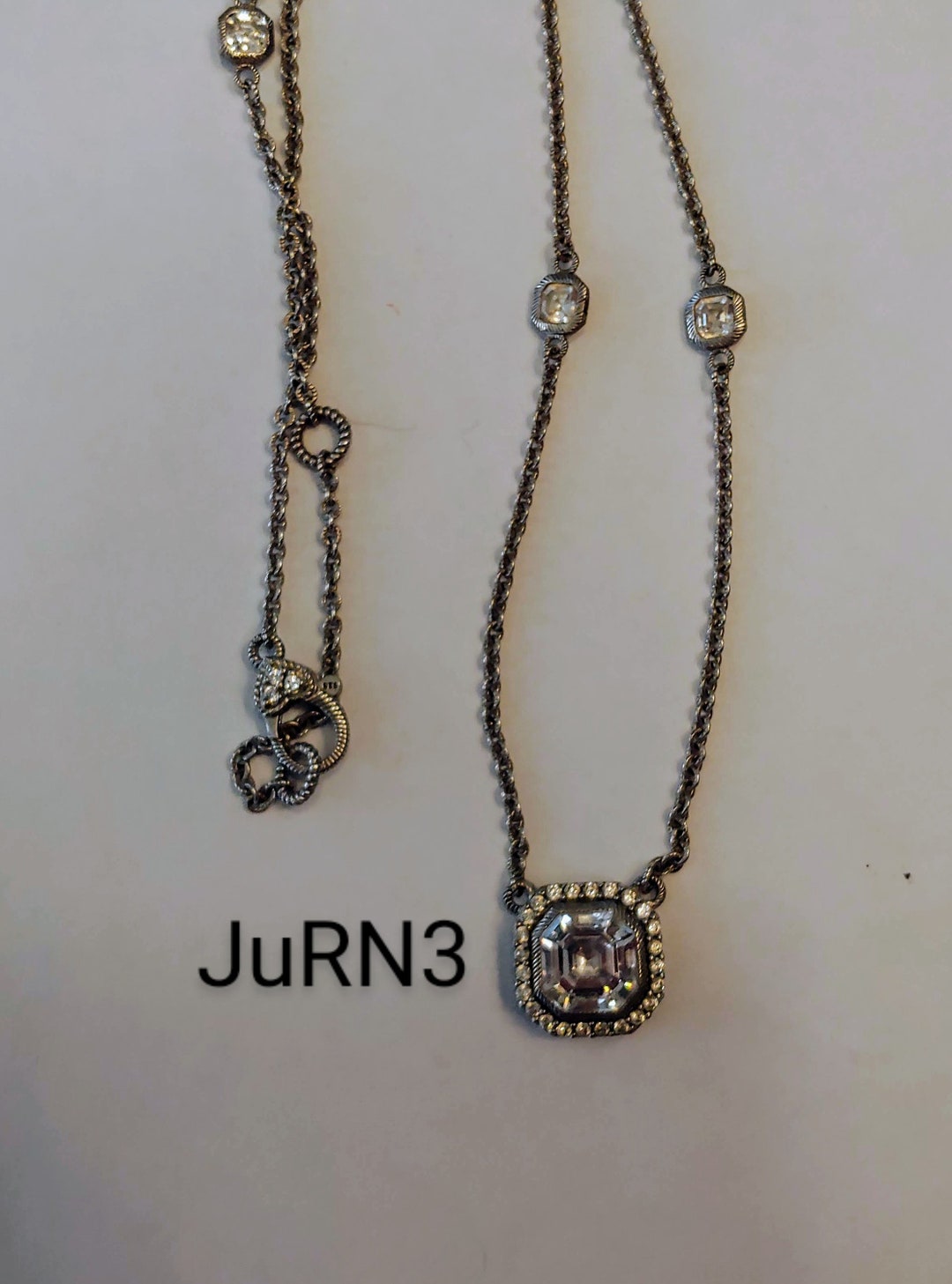 Judith Ripka Necklace With CZ Stations - Etsy