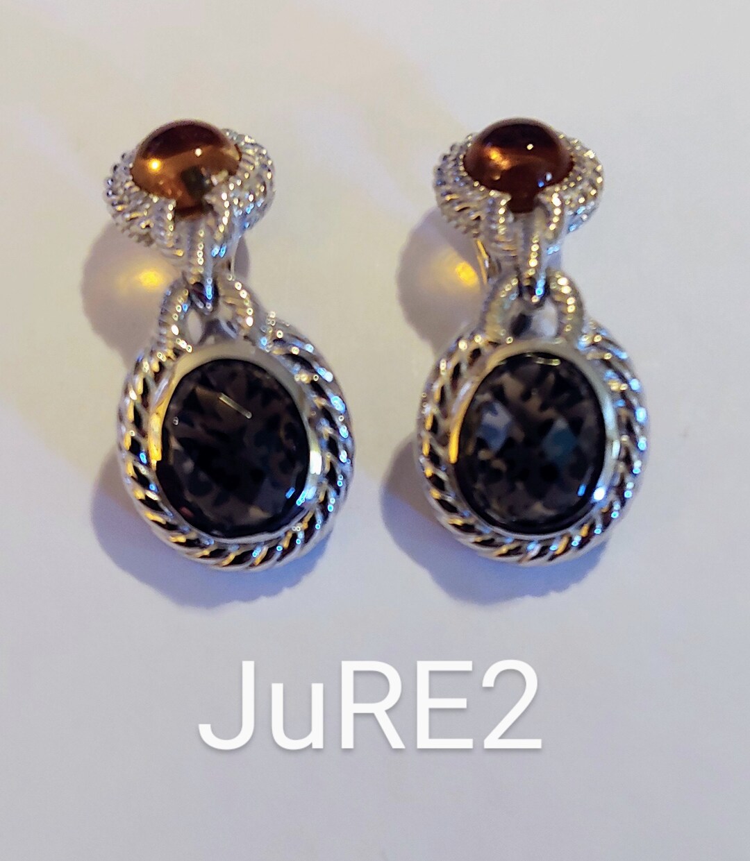 PRICE JUST REDUCED Judith Ripka Amethyst and Citrine Clip on Earrings ...