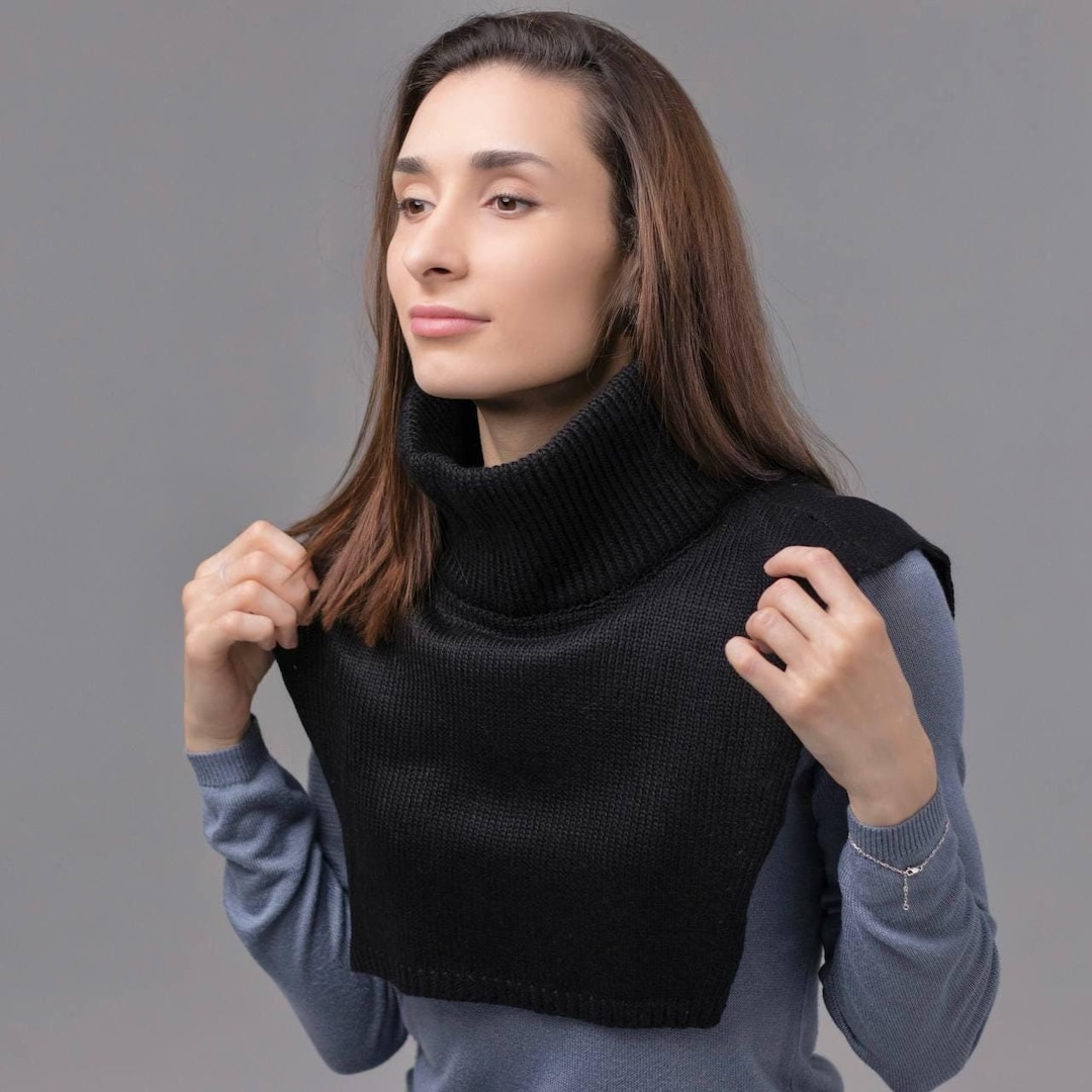 Turtleneck Dickie, Knit Wool Dickie, Dickie Collar, Turtleneck Scarf ...