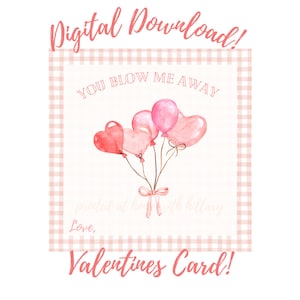 DIGITAL DOWNLOAD You Blow Me Away Printable Valentines Day Card Pink - Etsy