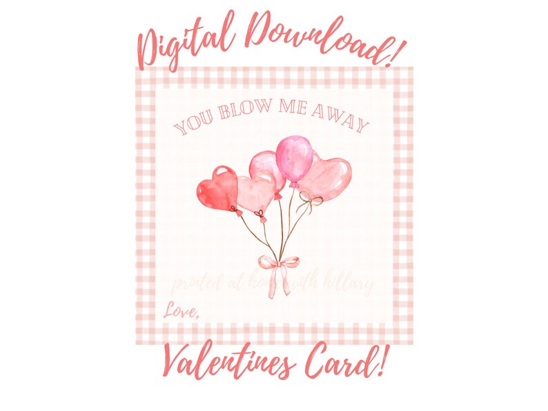 DIGITAL DOWNLOAD You Blow Me Away Printable Valentines Day Card Pink - Etsy