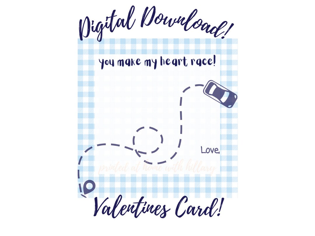 DIGITAL DOWNLOAD You Make My Heart Race Racing Car Boy Printable ...