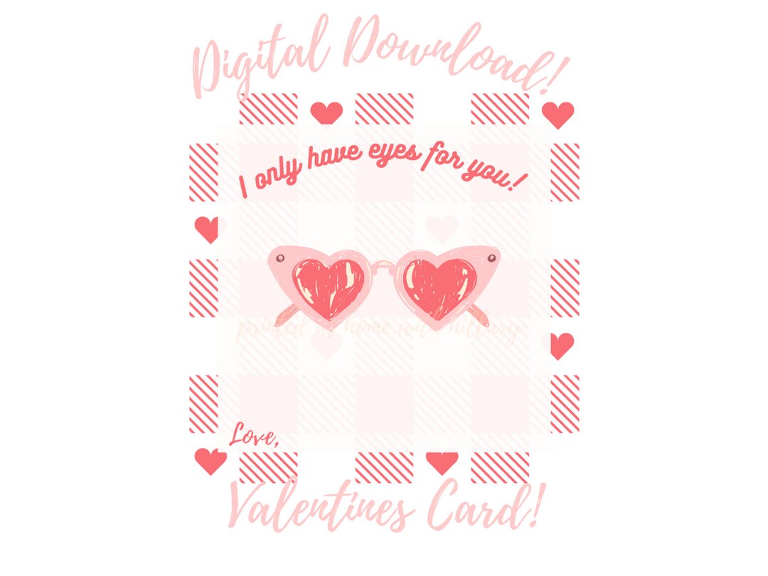 DIGITAL DOWNLOAD I Only Have Eyes for You Pink Hearts Sunglasses ...