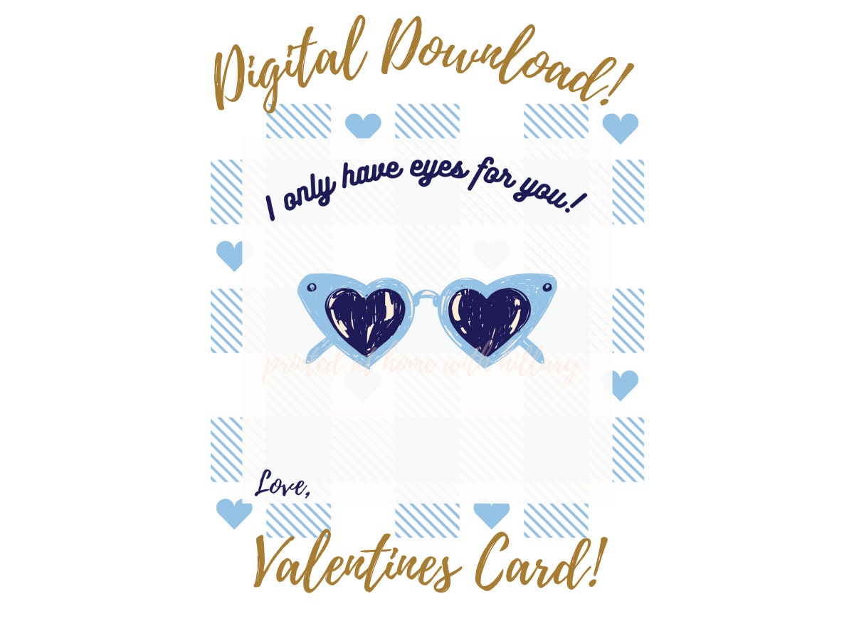 DIGITAL DOWNLOAD I Only Have Eyes for You Blue Hearts Sunglasses ...