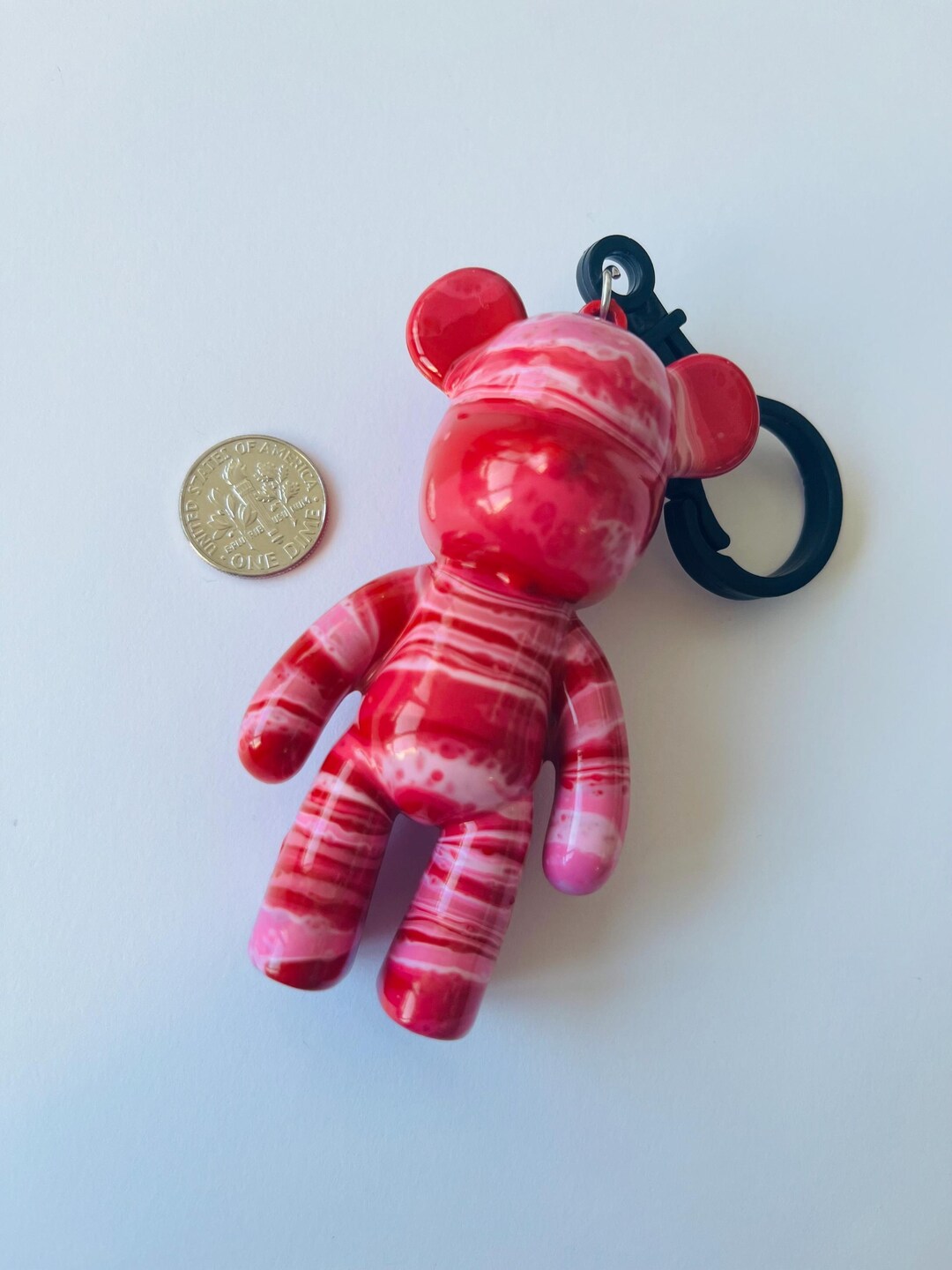 Handmade Bear Keychain: Fluid Art DIY Charm (3 Inches) - Etsy