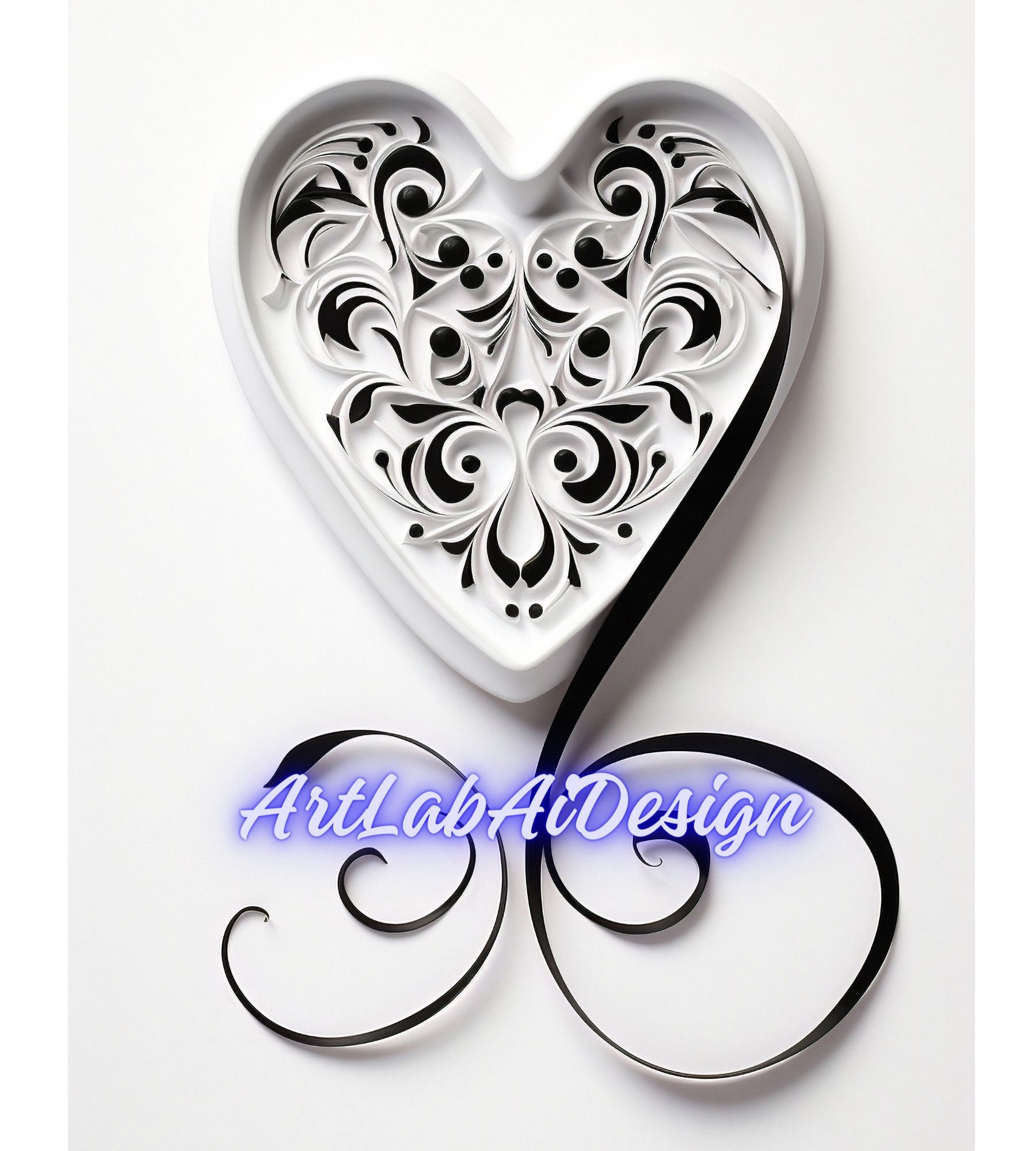 Open Heart for Love, Clipart, Colorful Design, Wall Art, Heart Shape ...