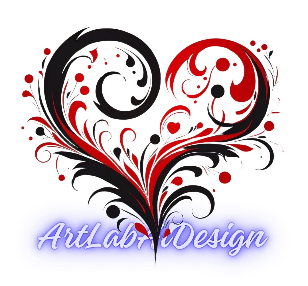 Enamored Romantic Heart, Vibrant Design, Wall Art, Heart Shape ...