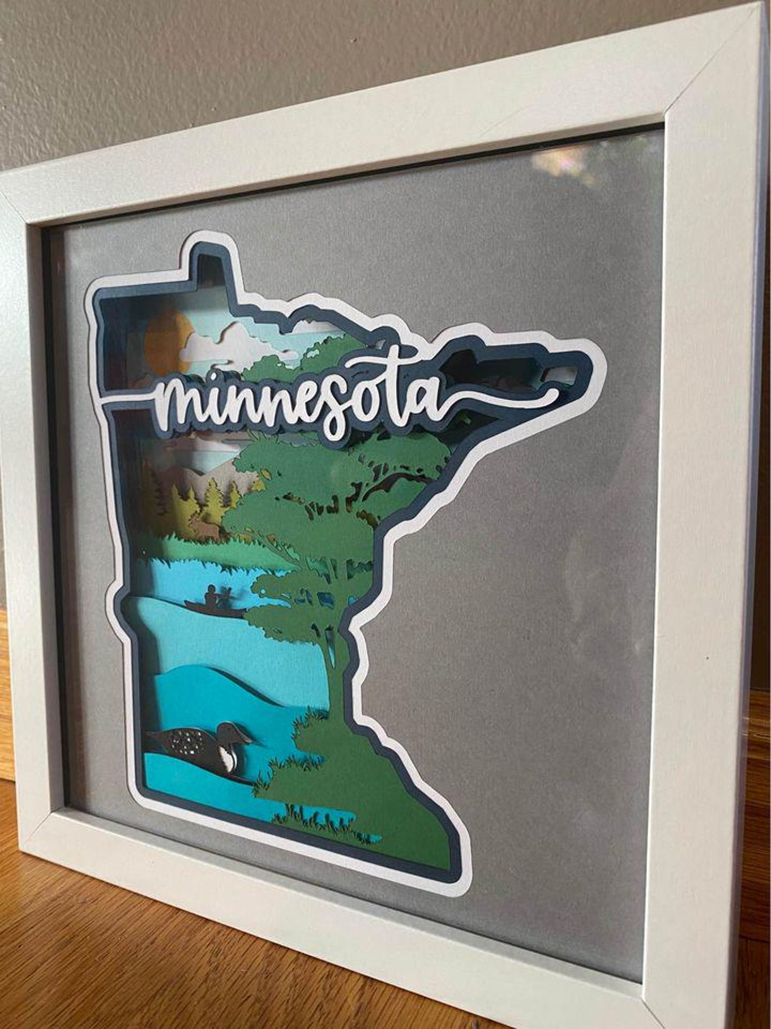 Minnesota Shadow Box, Minnesota Shadowbox, Minnesota Decor, Minnesota ...