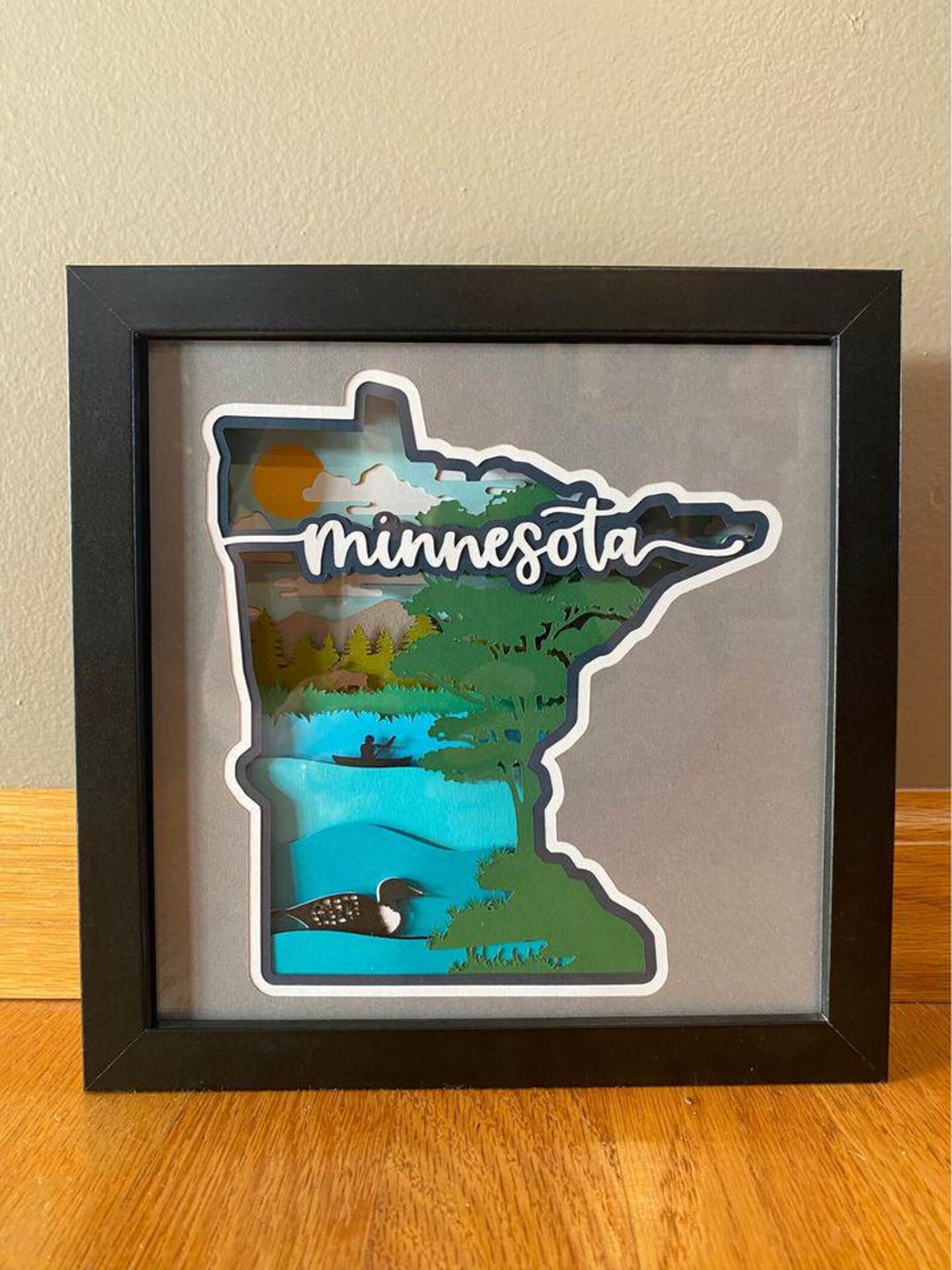 Minnesota Shadow Box, Minnesota Shadowbox, Minnesota Decor, Minnesota ...