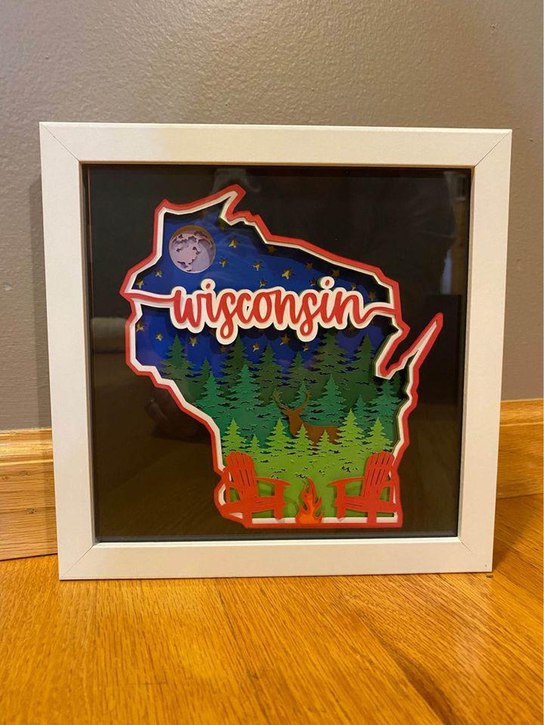 Wisconsin Shadow Box, Wisconsin Shadowbox, Wisconsin Decor, Wisconsin ...