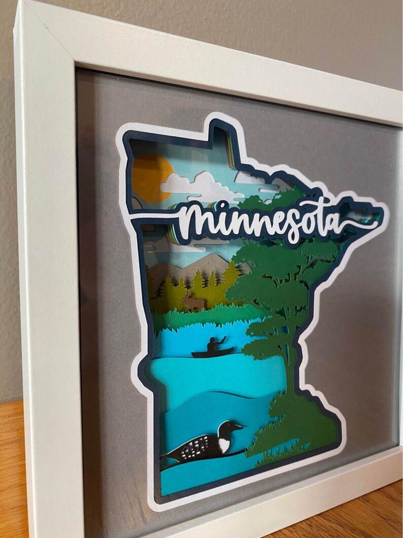 Minnesota Shadow Box, Minnesota Shadowbox, Minnesota Decor, Minnesota ...