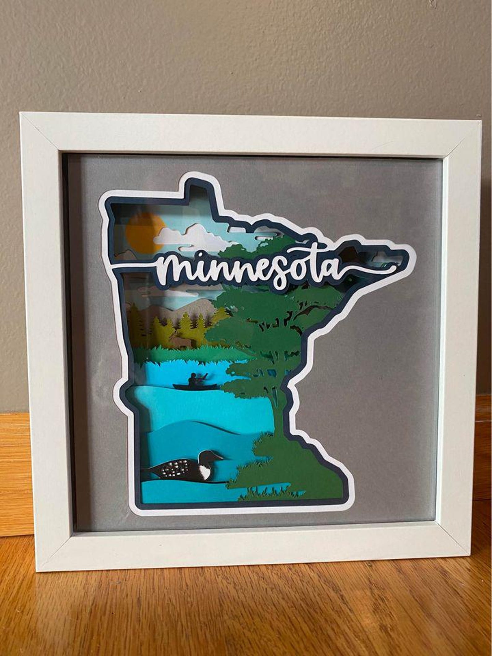 Minnesota Shadow Box, Minnesota Shadowbox, Minnesota Decor, Minnesota ...