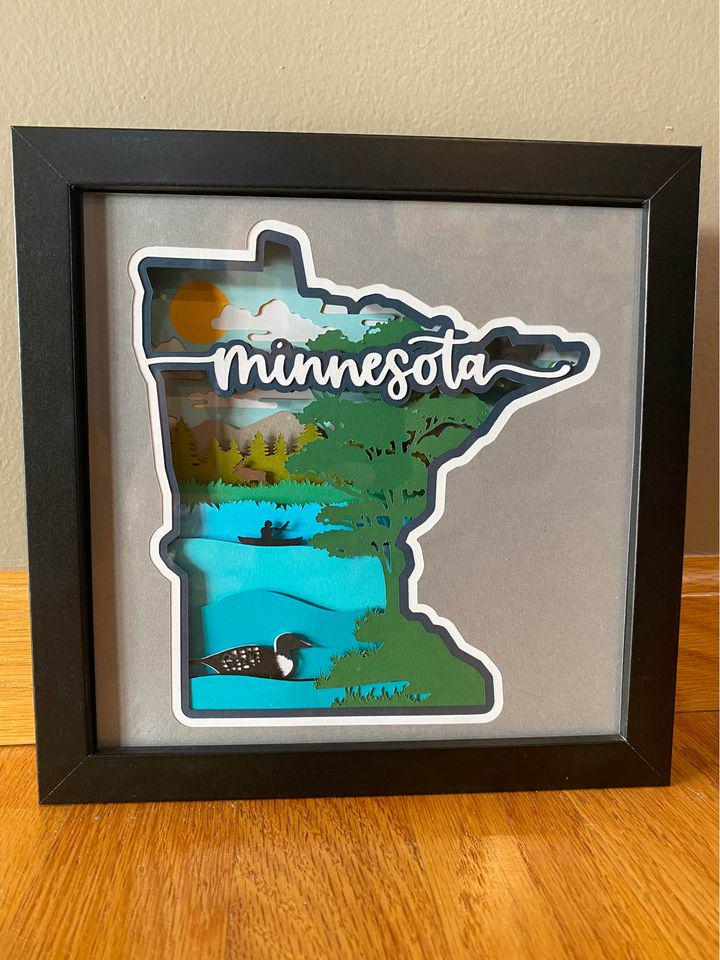 Minnesota Shadow Box, Minnesota Shadowbox, Minnesota Decor, Minnesota ...