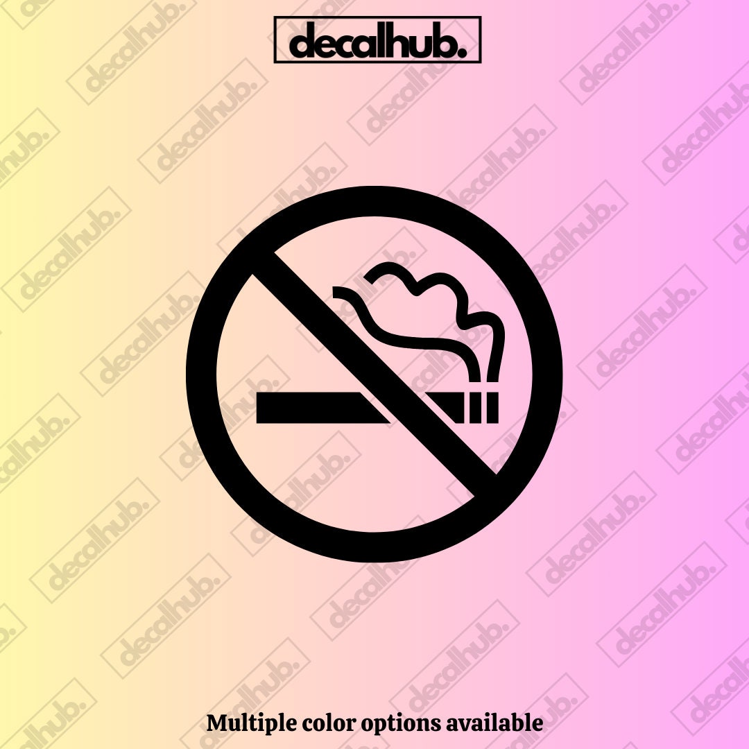 No Smoking Decal No Smoking Sign Stickers Car Decal Water Bottle Decal ...
