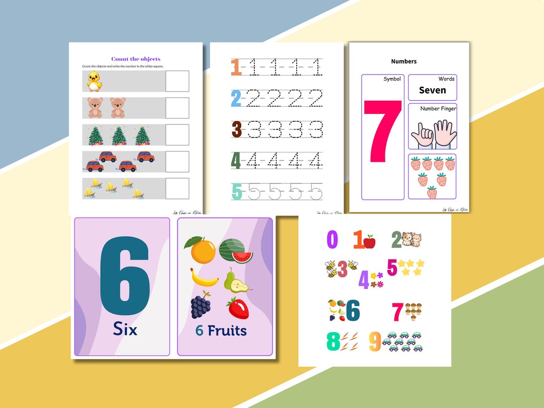 Numbers Learning Bundle Includes Numbers Flash Cards, Numbers Tracing ...