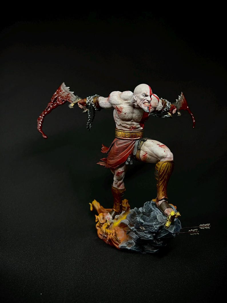 Kratos 3d Statue God of War Hand-painted - Etsy