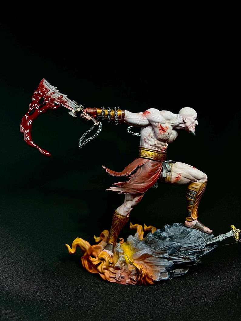 Kratos 3d Statue God of War Hand-painted - Etsy