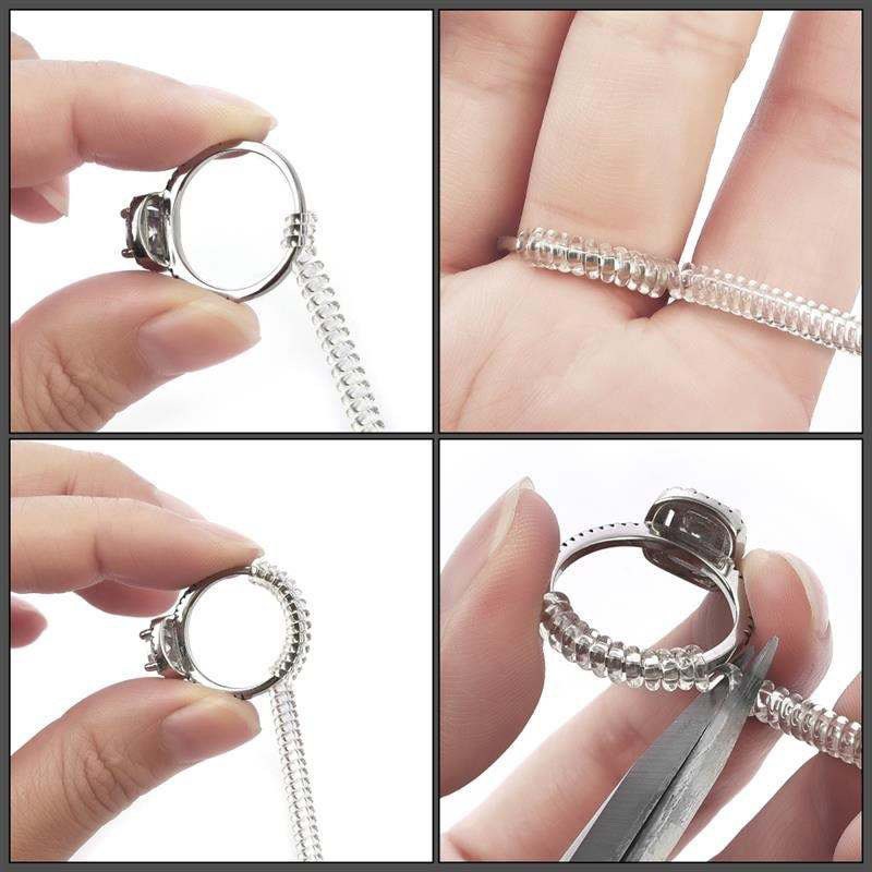 12 Pack of Ring Size Adjusters Includes 4 Sizes, Spiral-based ...