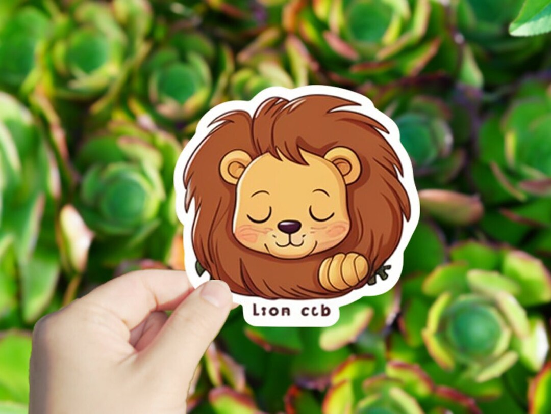 1 Pc Sleepy Lion Cub Vinyl Sticker,sticker for Tablets Laptop Windows ...