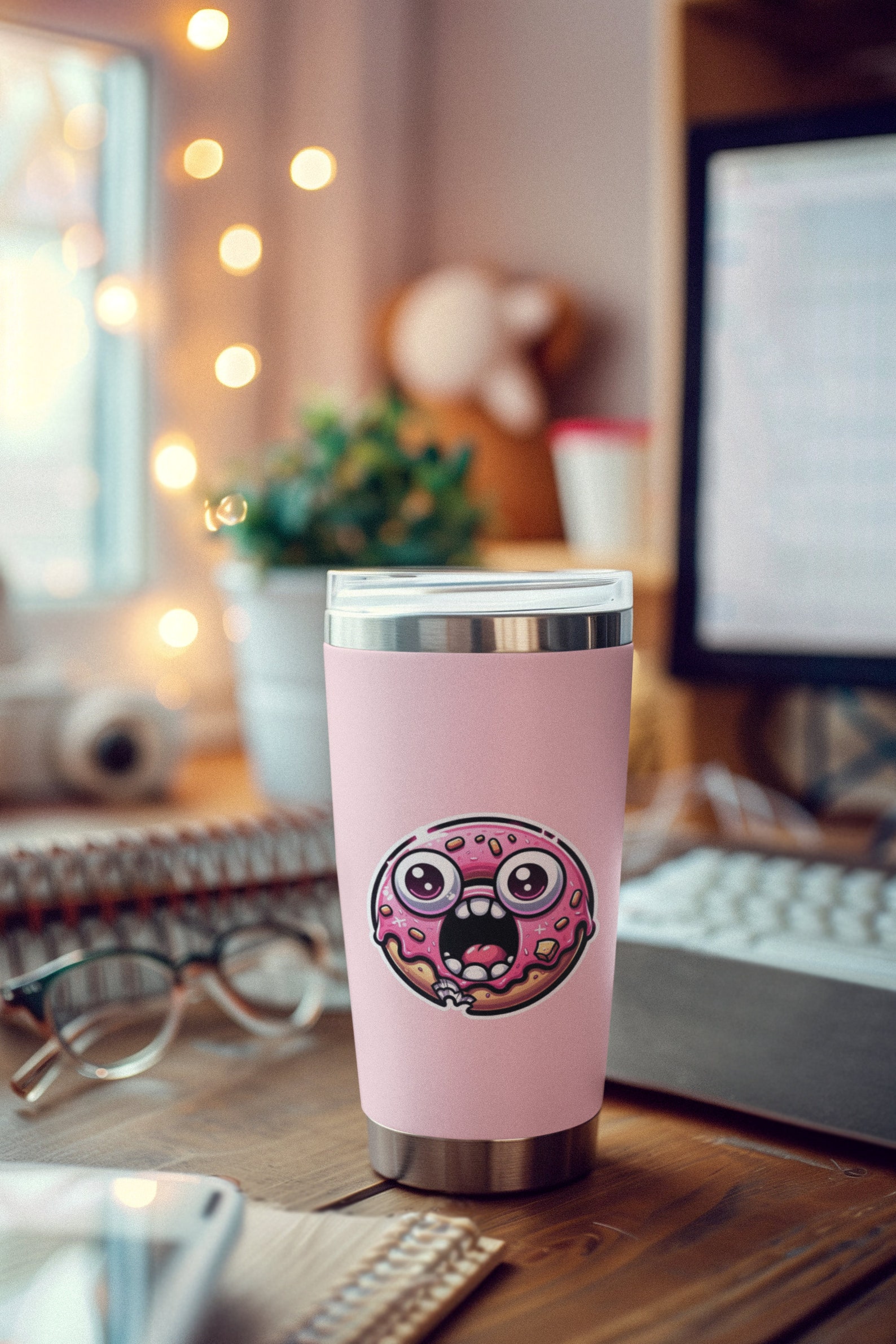 1 Pc Surprised Donut Vinyl Sticker,stickers for Tablets Laptop Wall Car ...
