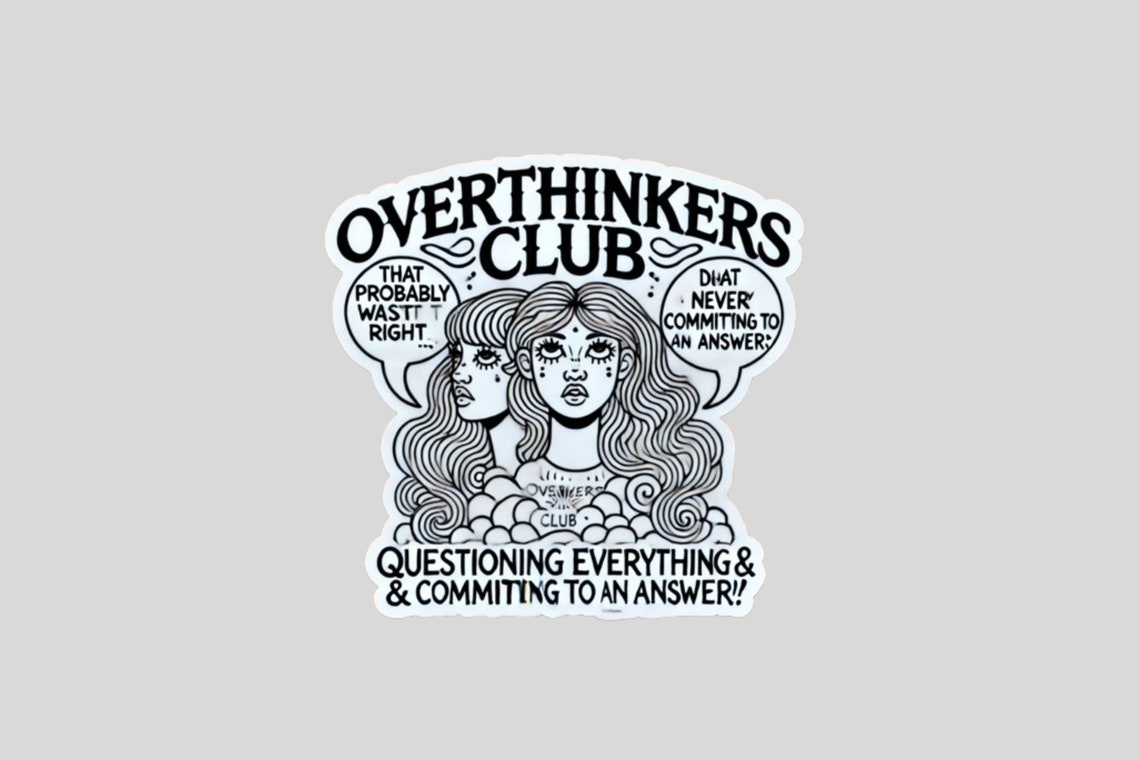 1 Pc Overthinkers Club Vinyl Sticker,sticker for Tablet Laptop Wall Car ...