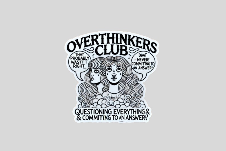 1 Pc Overthinkers Club Vinyl Sticker,sticker for Tablet Laptop Wall Car ...