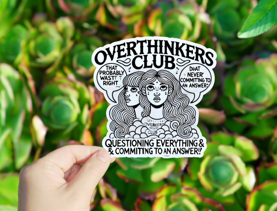 1 Pc Overthinkers Club Vinyl Sticker,sticker for Tablet Laptop Wall Car ...