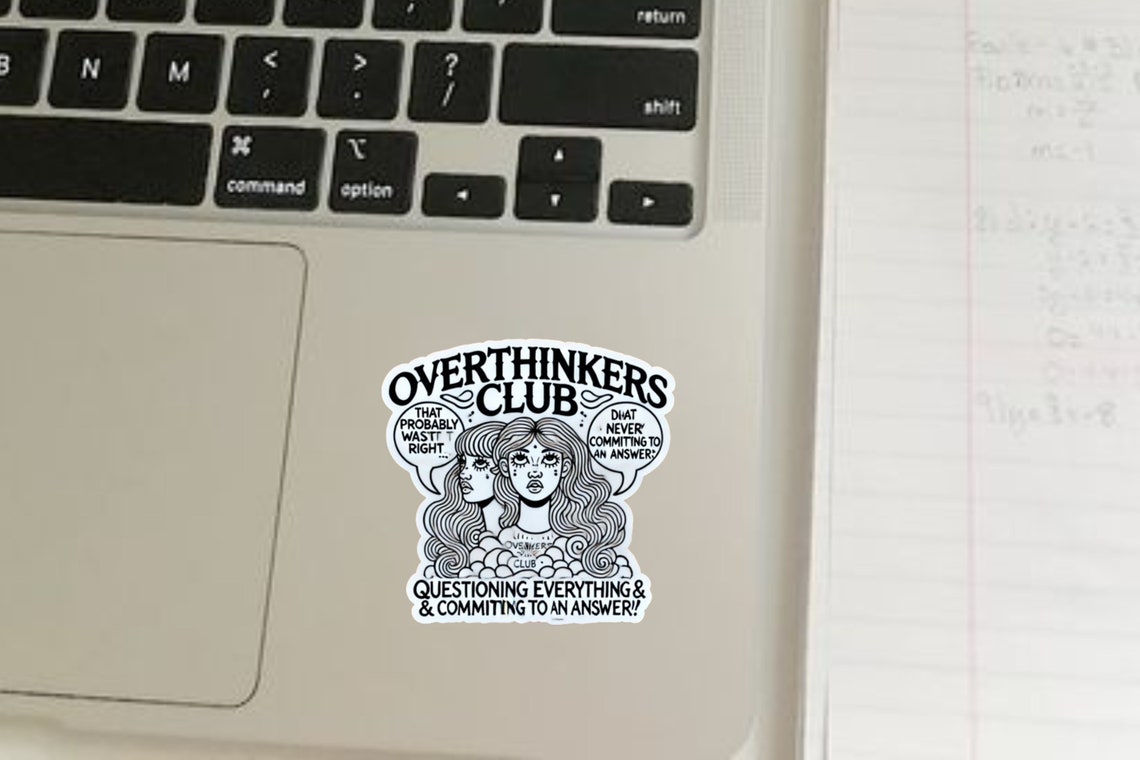 1 Pc Overthinkers Club Vinyl Sticker,sticker for Tablet Laptop Wall Car ...
