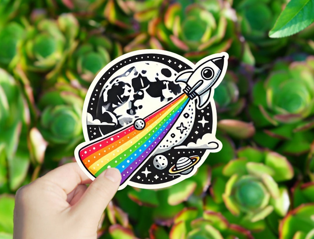 1 Pc Rainbow Rocket Vinyl Sticker,stickers for Tablets Laptop Wall ...