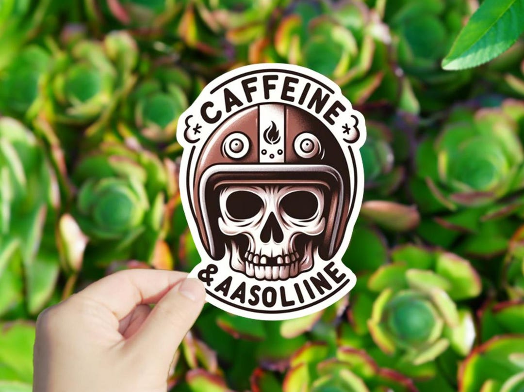 1 Pc Caffeine Skull Vinyl Sticker,sticker for Tablet Laptop Wall Car ...