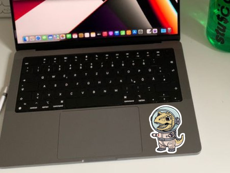 1 Pc T-rex Dinosaur Astronaut Sticker, Vinyl Stickers, Digital Printing ...