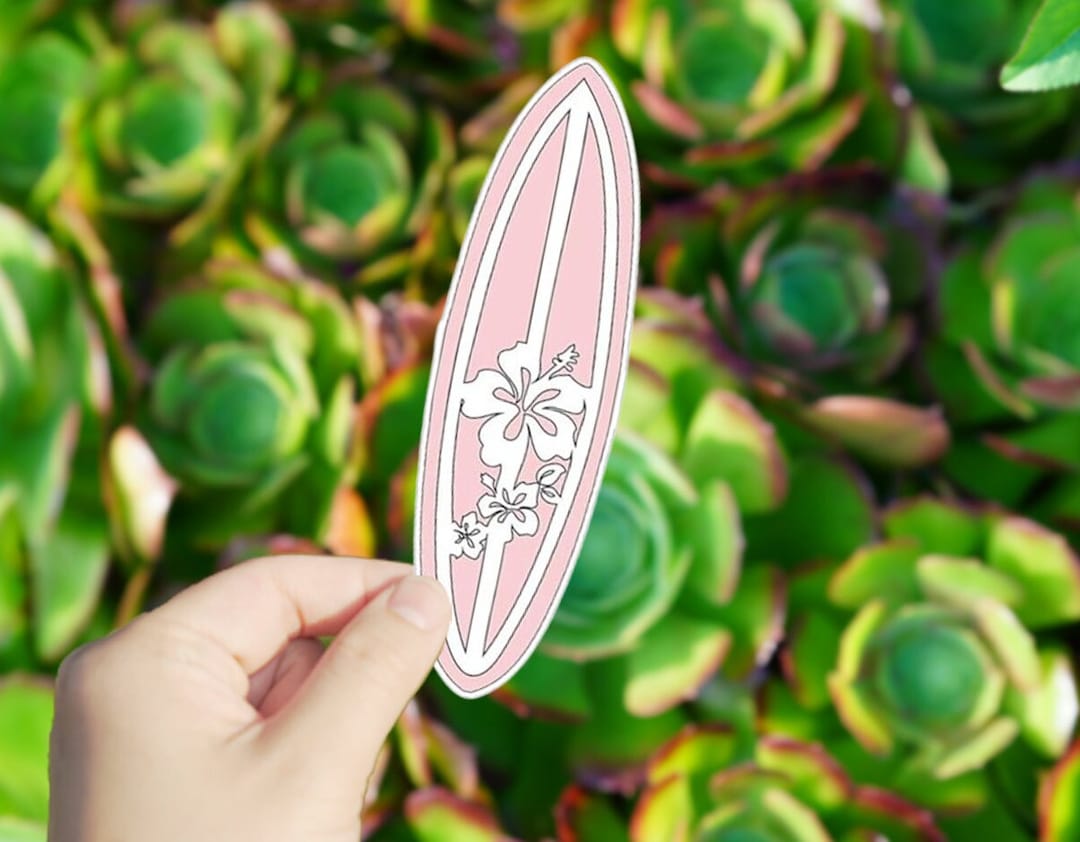 1 Pc Pink Surfboard Vinyl Sticker,sticker for Tablet Laptop Wall Car ...