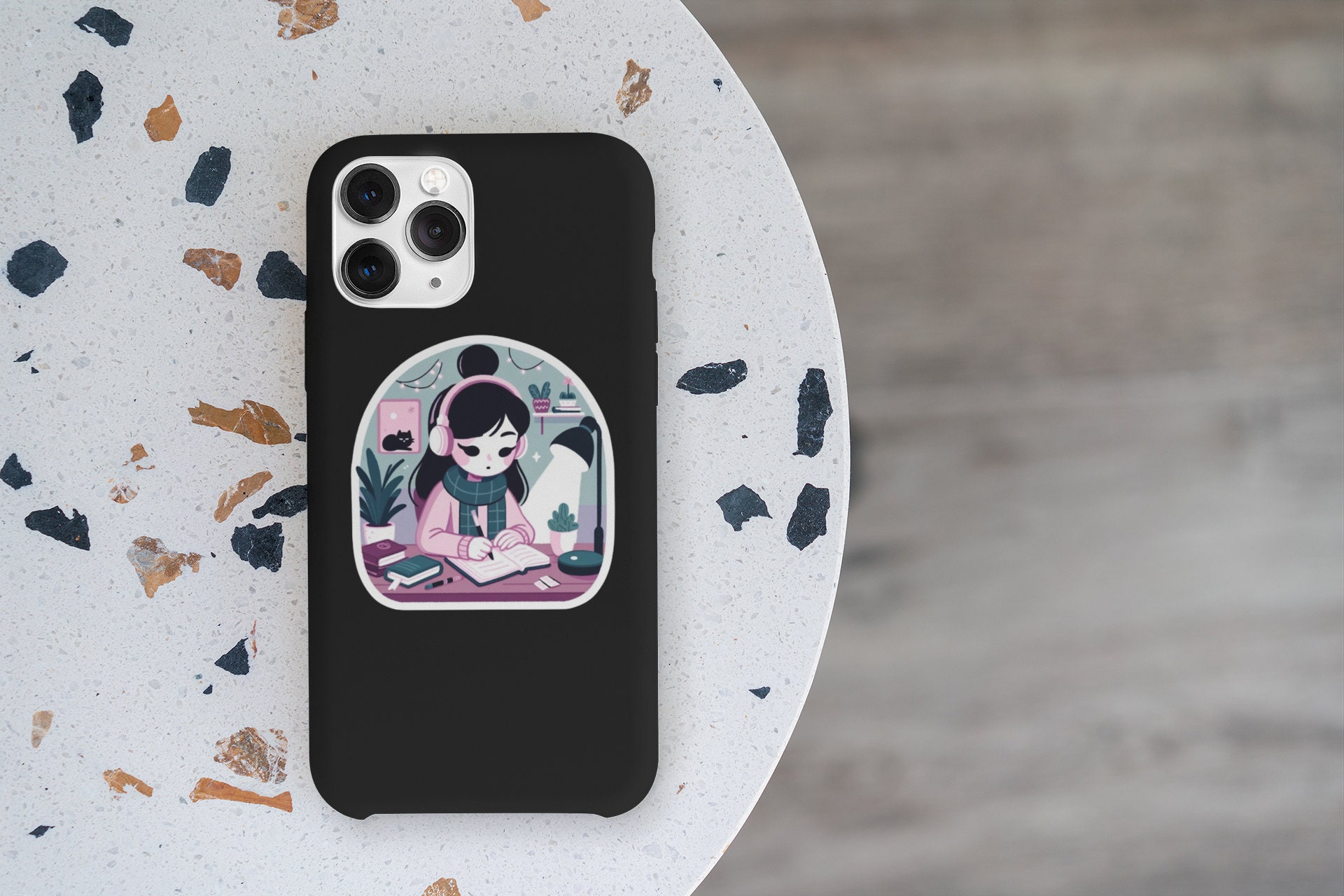 1 Pc Lofi Study Girl Vinyl Sticker,stickers for Tablets Laptop Wall ...