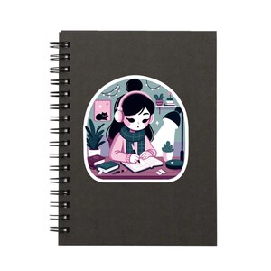 1 Pc Lofi Study Girl Vinyl Sticker,stickers for Tablets Laptop Wall ...