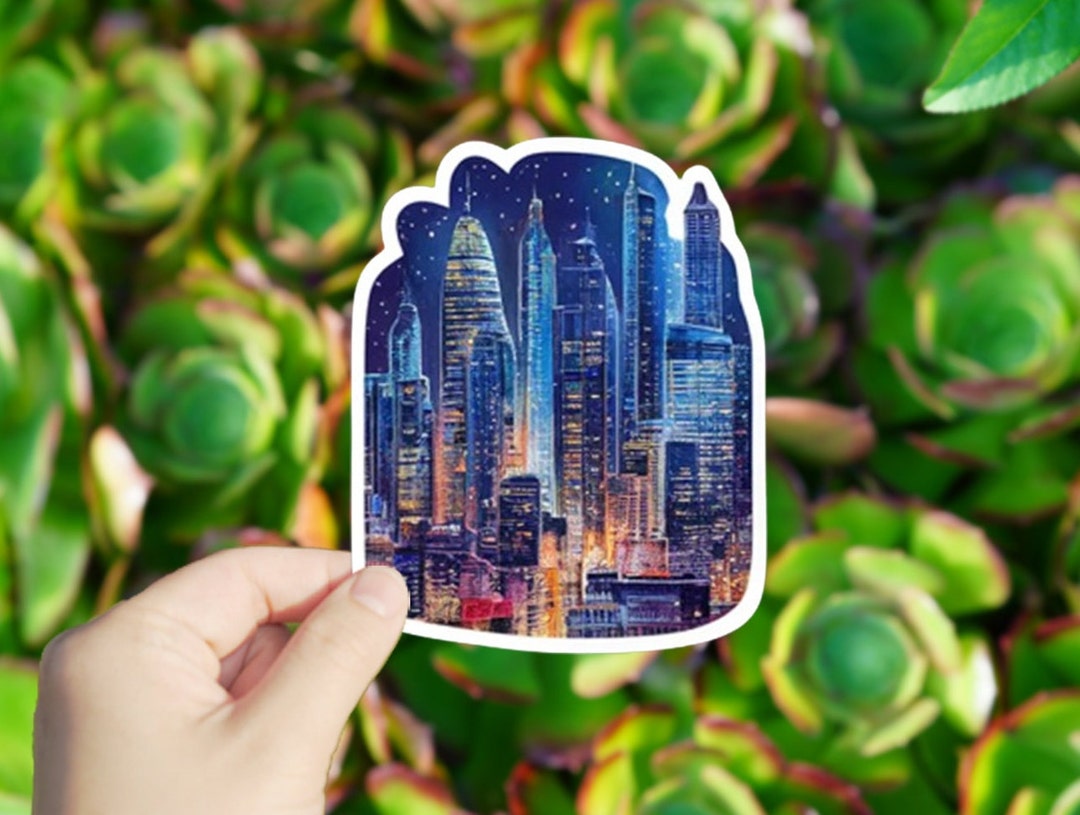 1 Pc City Lights Skyline Vinyl Sticker,stickers for Tablets Laptop Wall ...