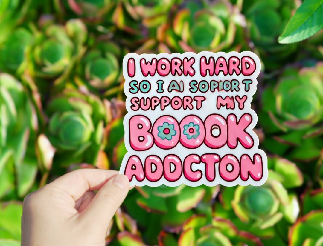 1 Pc Book Addiction Supporter Vinyl Sticker,sticker for Tablets Laptop ...