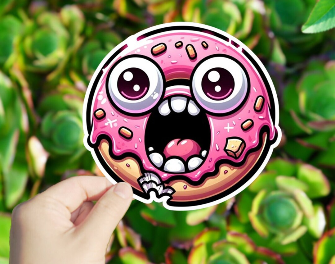 1 Pc Surprised Donut Vinyl Sticker,stickers for Tablets Laptop Wall Car ...