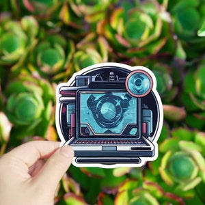 1 Pc Cyber Control Station Vinyl Sticker,sticker for Tablet Laptop Wall ...