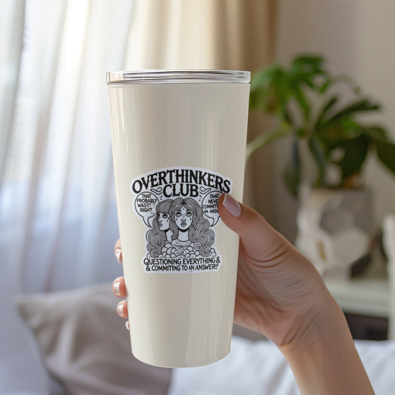 1 Pc Overthinkers Club Vinyl Sticker,sticker for Tablet Laptop Wall Car ...