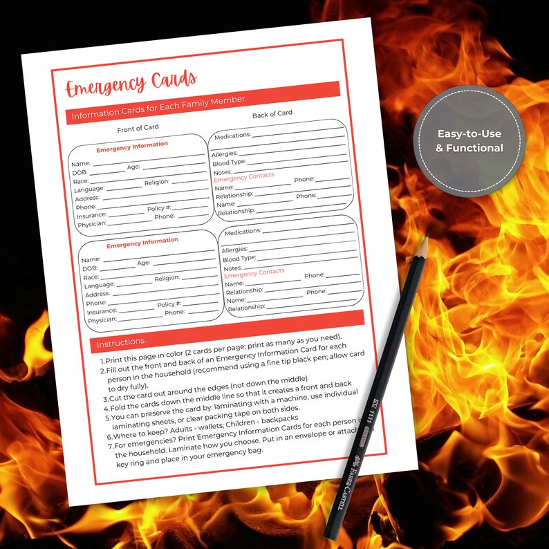Emergency Planning Binder, Emergency Planner Pages, Home Safety ...